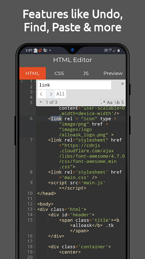 HTML Editor - HTML, CSS & JS - download the latest version 4.0.5 APK ...